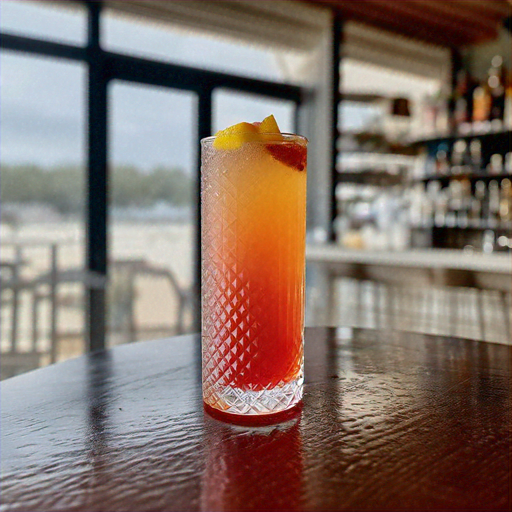 Sunset Reverie, Vibrant, refreshing cocktail capturing a serene sunset ...