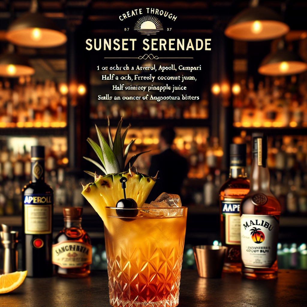 Sunset Serenade, Captivating cocktail with peach schnapps, limoncello ...