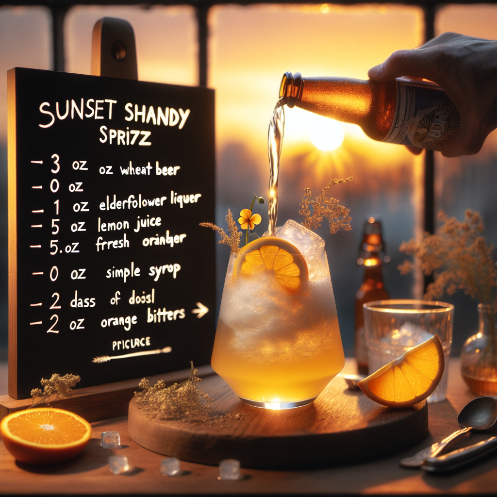 Sunset Shandy Spritz, Refreshing low-alcohol beer cocktail with citrus ...