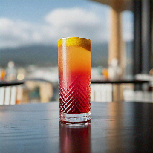 Sunset Shimmer, Bold, radiant cocktail with gin, cranberry, pineapple ...