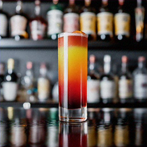 Sunset Spirale, Vibrant sunset cocktail with tequila, soda, and ...