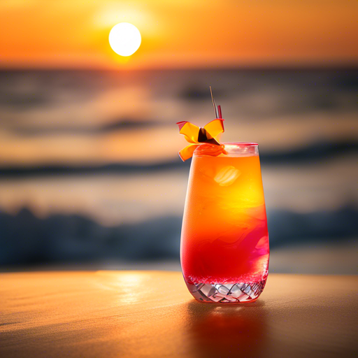 Sunset Spritz, Vibrant, refreshing cocktail with Campari and Rosso Vermouth