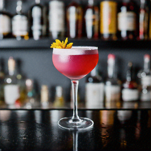 The Retro Bloom, Vibrant floral cocktail with hibiscus, elderflower ...