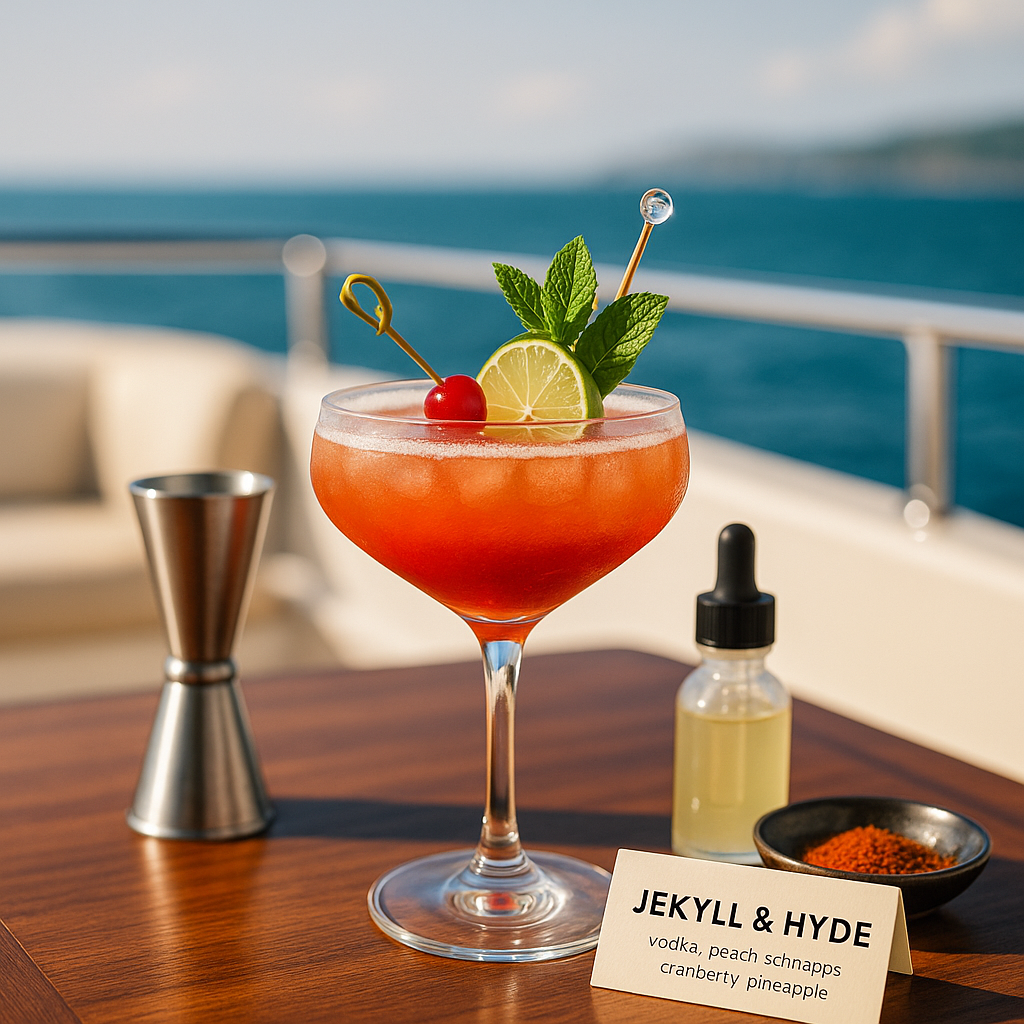 Transformation Elixir, Dual-natured cocktail embodying Jekyll and Hyde ...