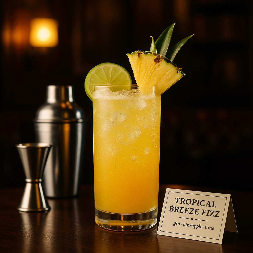 Tropical Breeze Fizz, Crisp and bright tropical cocktail for a lazy ...