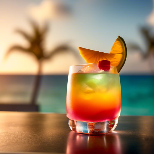 Tropical Dawn, Refreshing tropical beach cocktail with exotic flavors ...