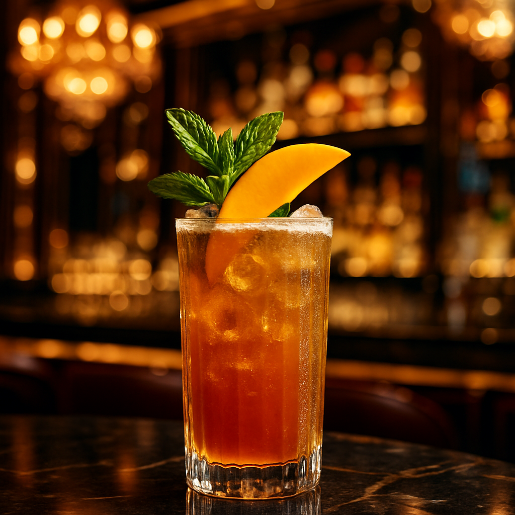 Tropical Havana Twist, Refreshing mango cocktail with a zesty citrus kick