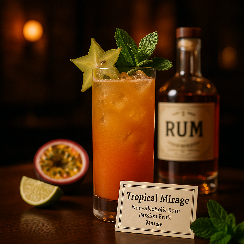 Tropical Mirage, Tropical mocktail bursting with zest and sweetness