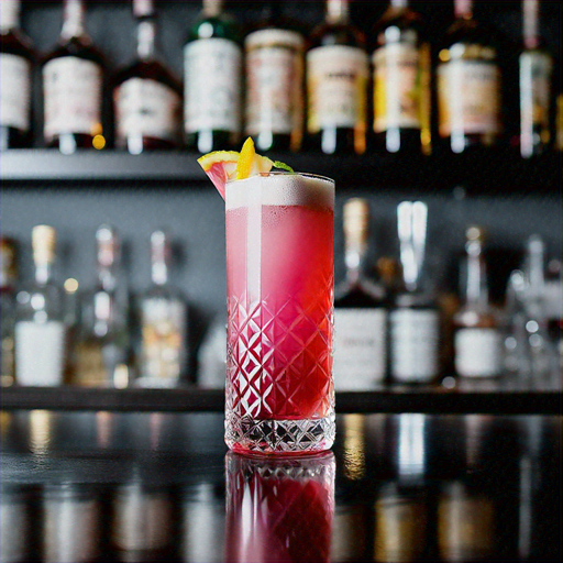 Tropical Pink Mirage, Exotic tropical cocktail with a sour twist