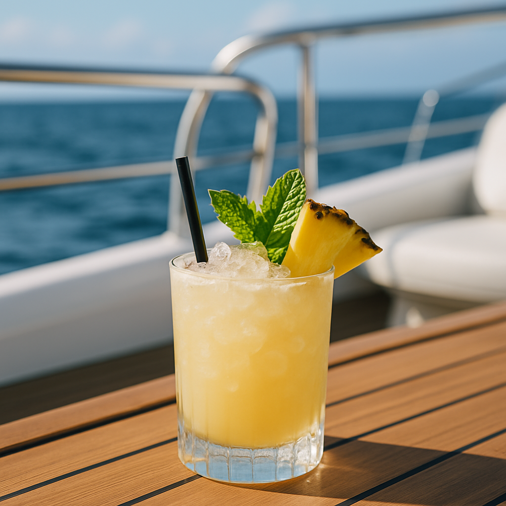 Tropical Rejuvenation, Tropical cocktail with coconut, pineapple, lime ...