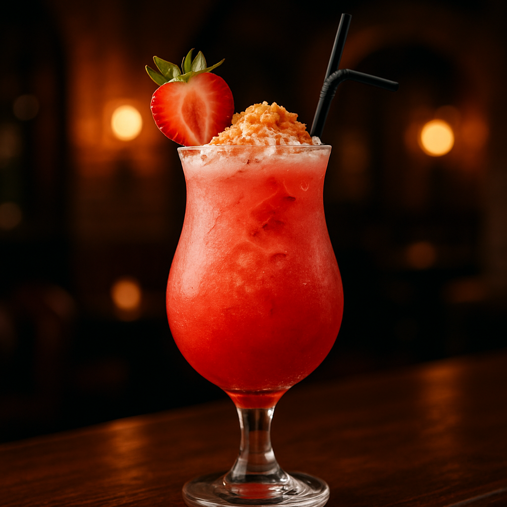 Tropical Strawberry Breeze, Tropical cocktail with coconut rum and ...