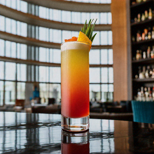 Tropical Sunset Elixir, Vibrant tropical citrus cocktail with tequila ...