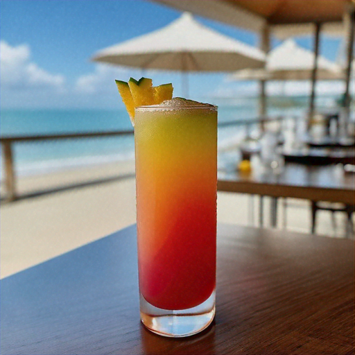 Tropical Sunset Elixir, Refreshing tropical cocktail with watermelon ...