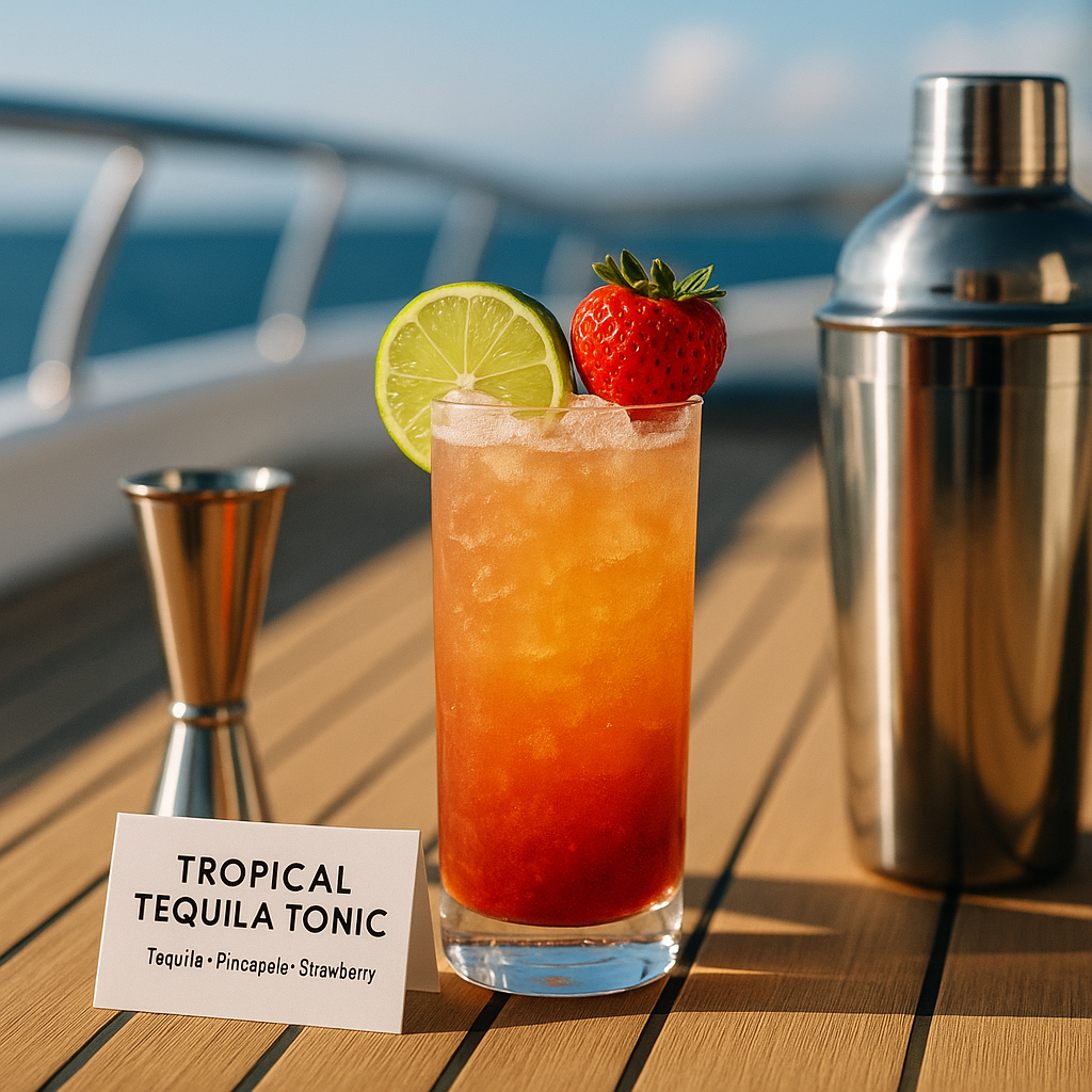 Tropical Tequila Tonic, Refreshing tropical tequila cocktail with ...