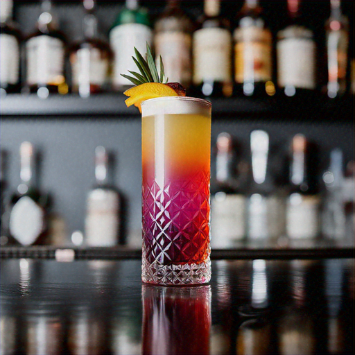 Tropical Twilight Elixir, Vibrant island cocktail with rum, gin, and ...