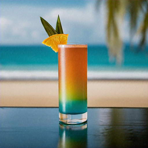 Tropical Twilight, Exotic cocktail with Mahiki rum, tropical fruits ...