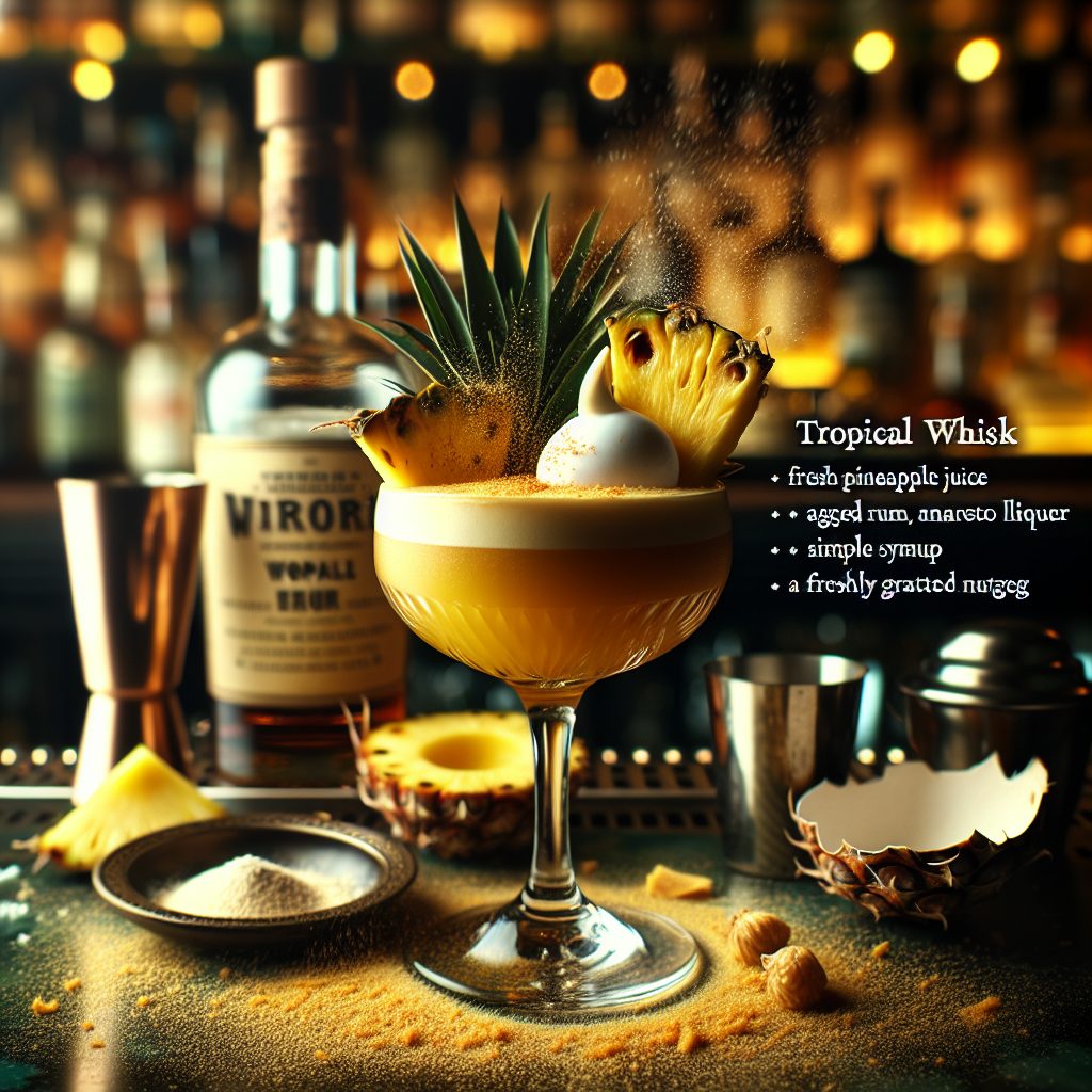 Tropical Whisk, Tropical cocktail with pineapple, rum, Amaretto, and ...