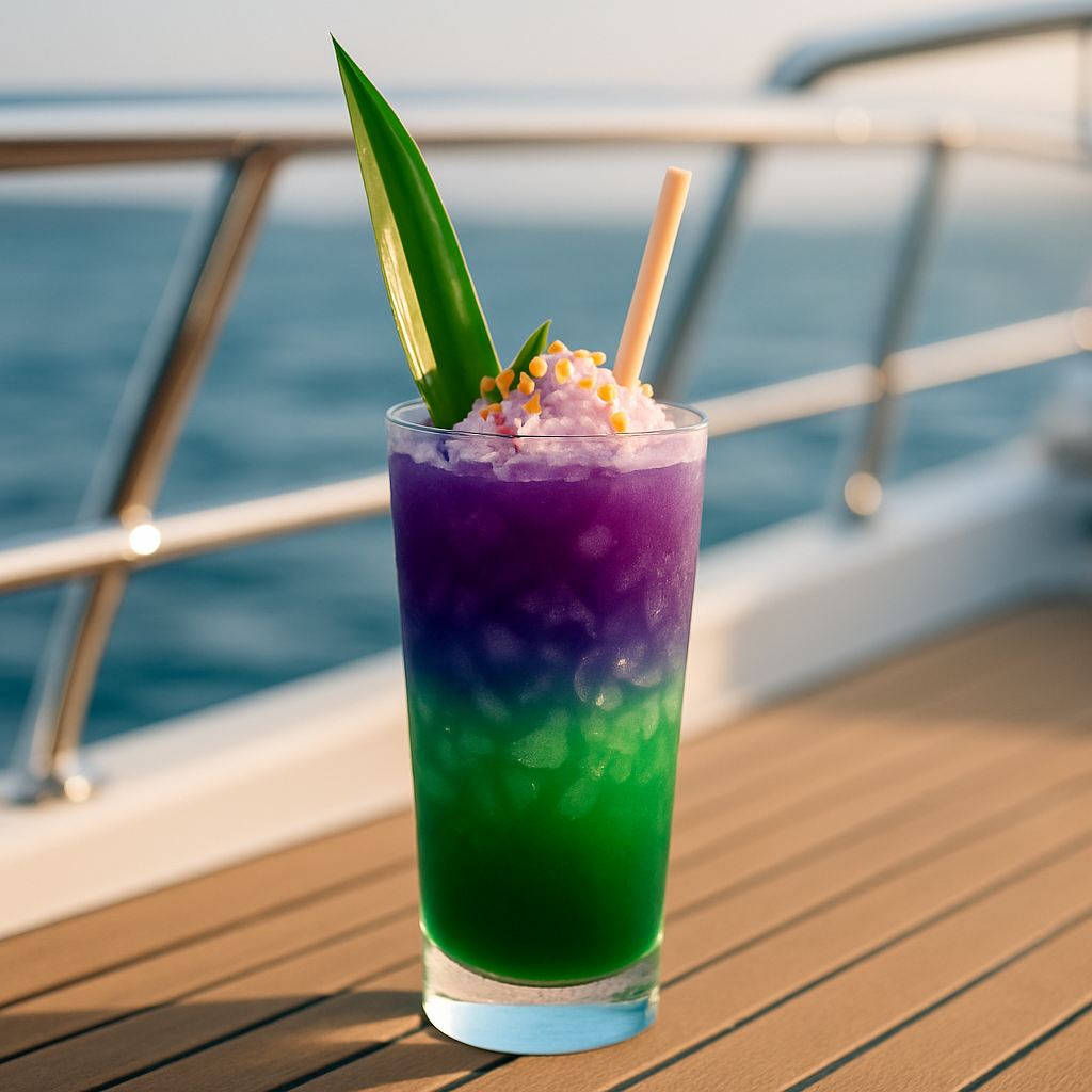 Ube Pandan Harmony, Vibrant Ube Pandan cocktail with Filipino flair