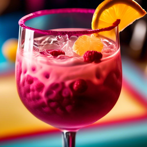 Velvet Raspberry Whirl, Creamy raspberry and zesty citrus cocktail