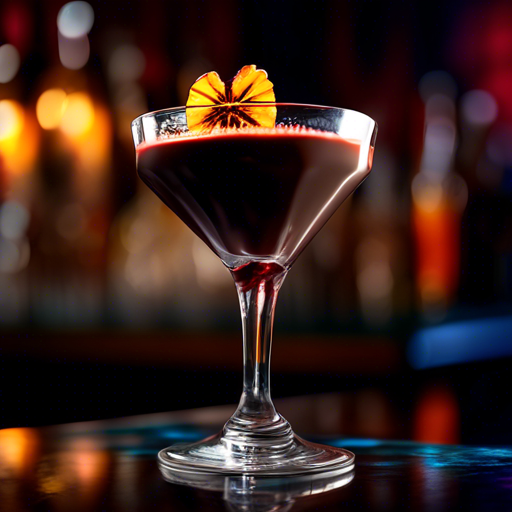 Velvet Symphony, Indulgent cocktail with dark chocolate, strawberries ...
