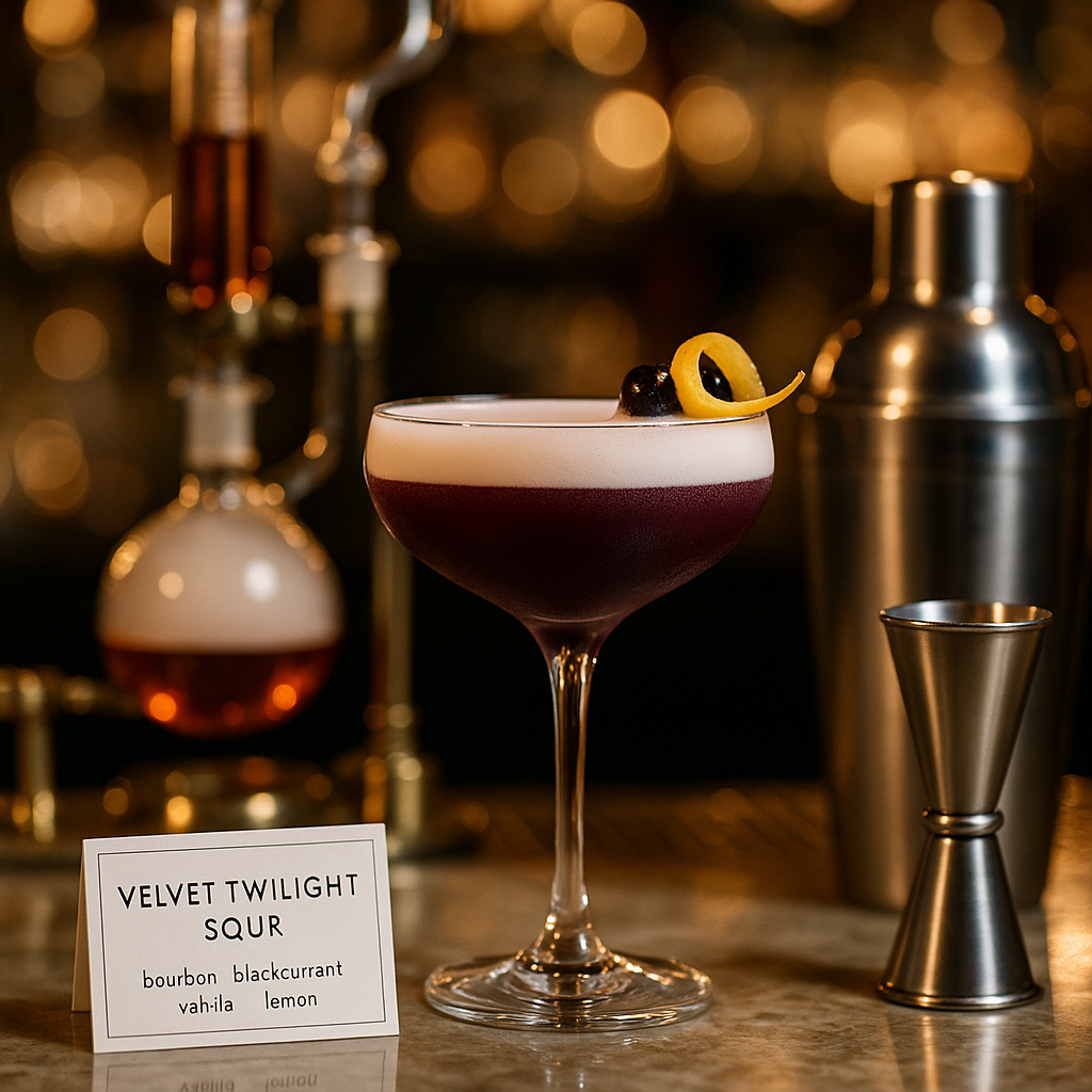 Velvet Twilight Sour, Sophisticated twist on Bourbon Sour with ...