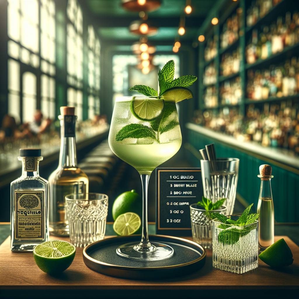 Verde Viento, Invigorating tequila and absinthe cocktail with sparkling ...