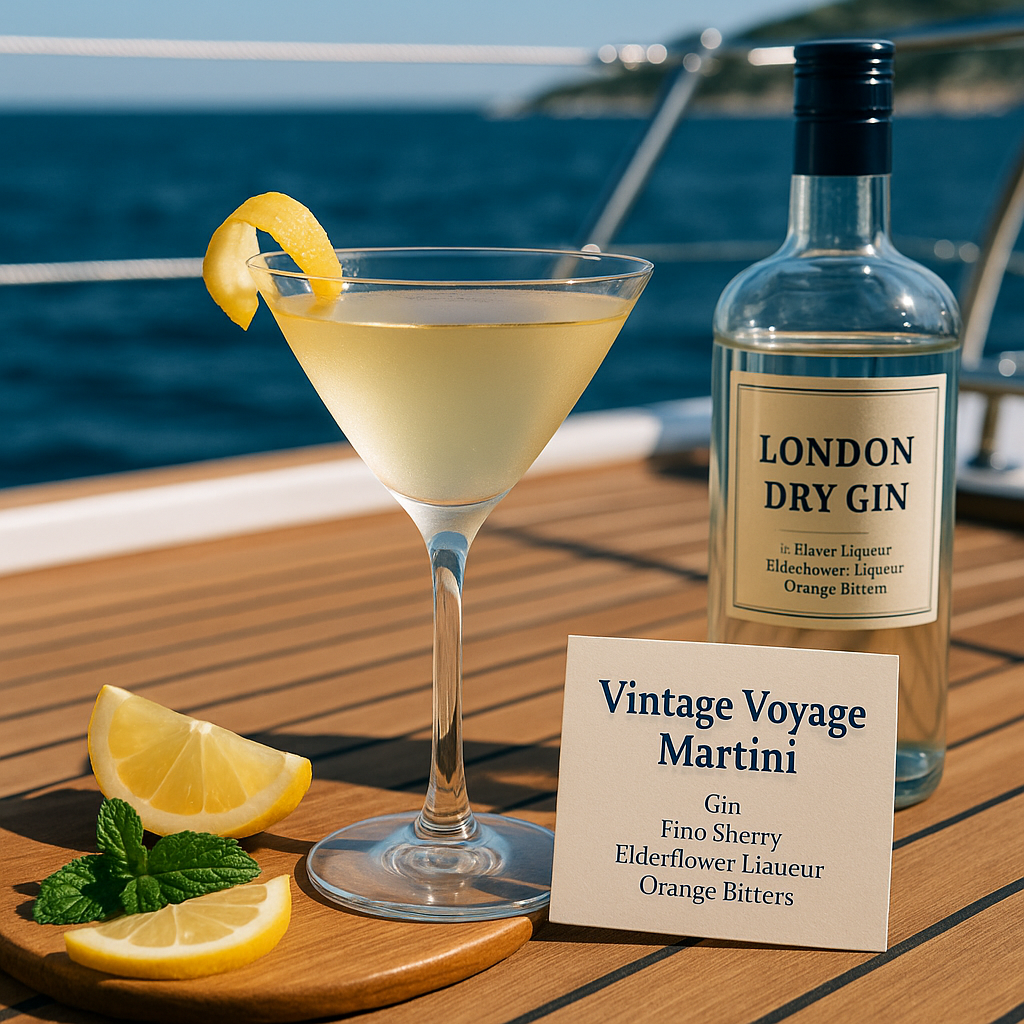 Vintage Voyage Martini, Sophisticated cocktail with vintage and modern flavors
