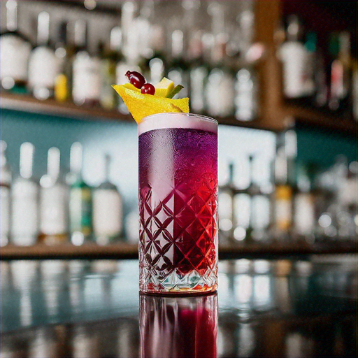 Violet Horizon Martini, Botanical gin cocktail with citrus and floral notes