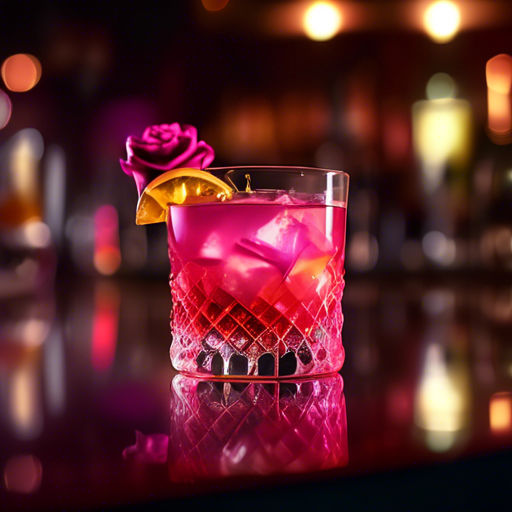 Winter Rose Bliss, Sophisticated holiday cocktail with vodka and rose wine