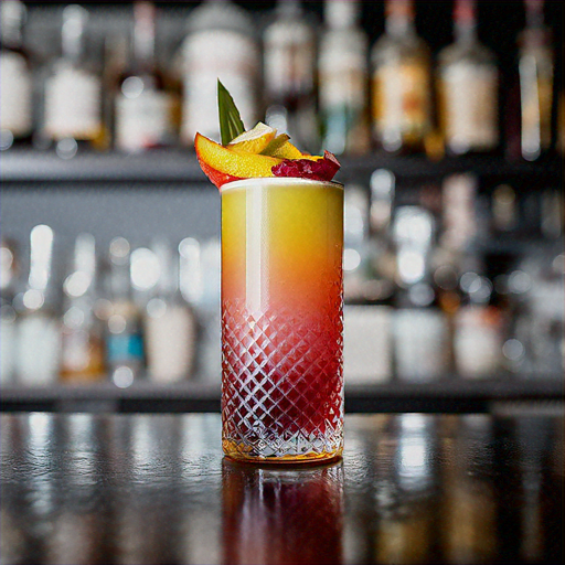 Winter's Passion, Tropical winter cocktail with aged rum and passionfruit