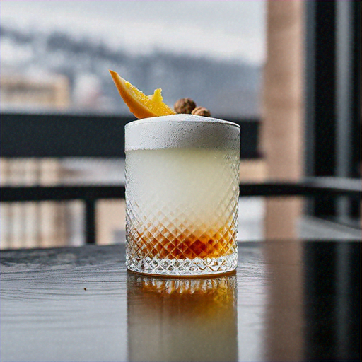 Winter Whiteout, Crisp winter cocktail with white rum and warming spices