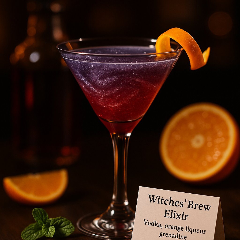 Witches' Brew Elixir, Spellbinding Halloween cocktail with bewitching ...