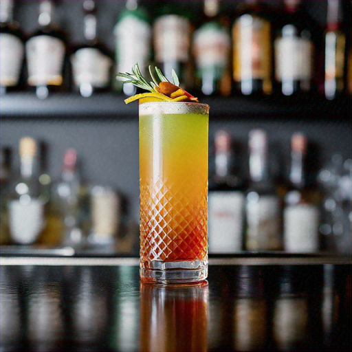 Zesty Herb Inferno, Bold, invigorating non-alcoholic cocktail with a ...